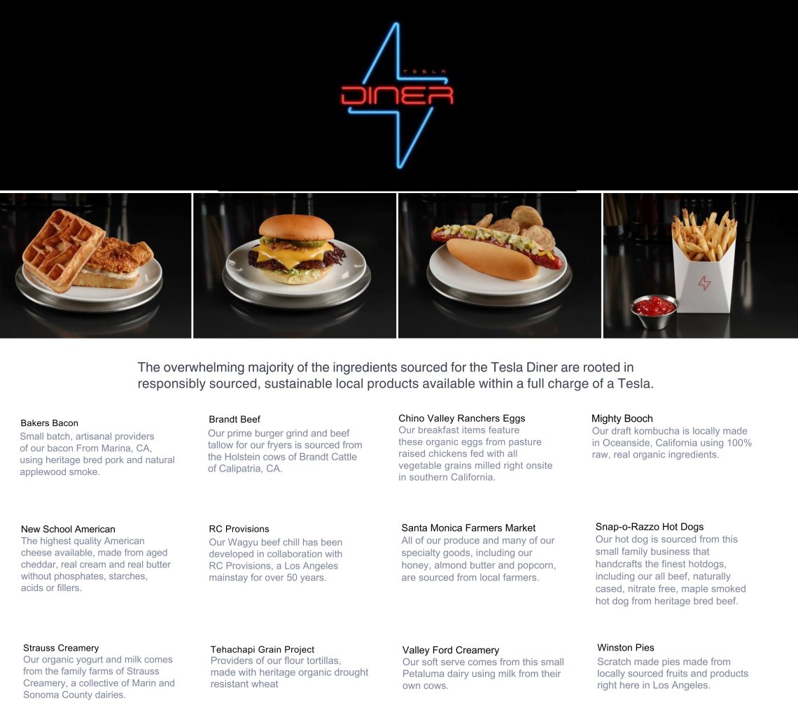 Tesla Unveils a 24/7 Retro-Futuristic Diner in Los Angeles