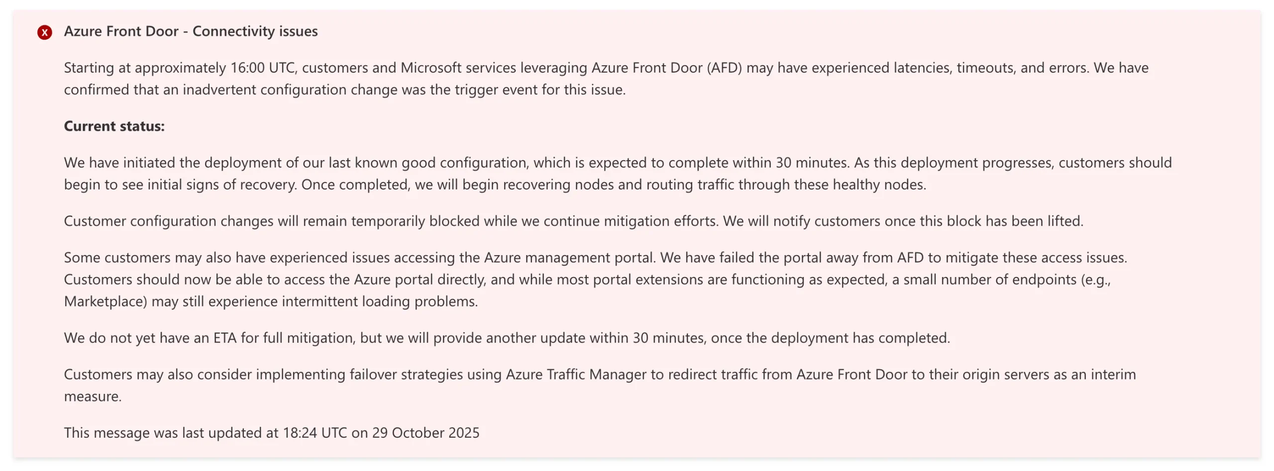 Microsoft Azure Outage Takes Down Microsoft 365 and Xbox