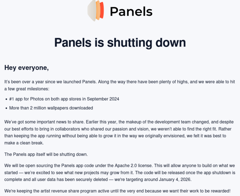 MKBHD Announces End of Panels Wallpaper App and Plans to Open-Source Code