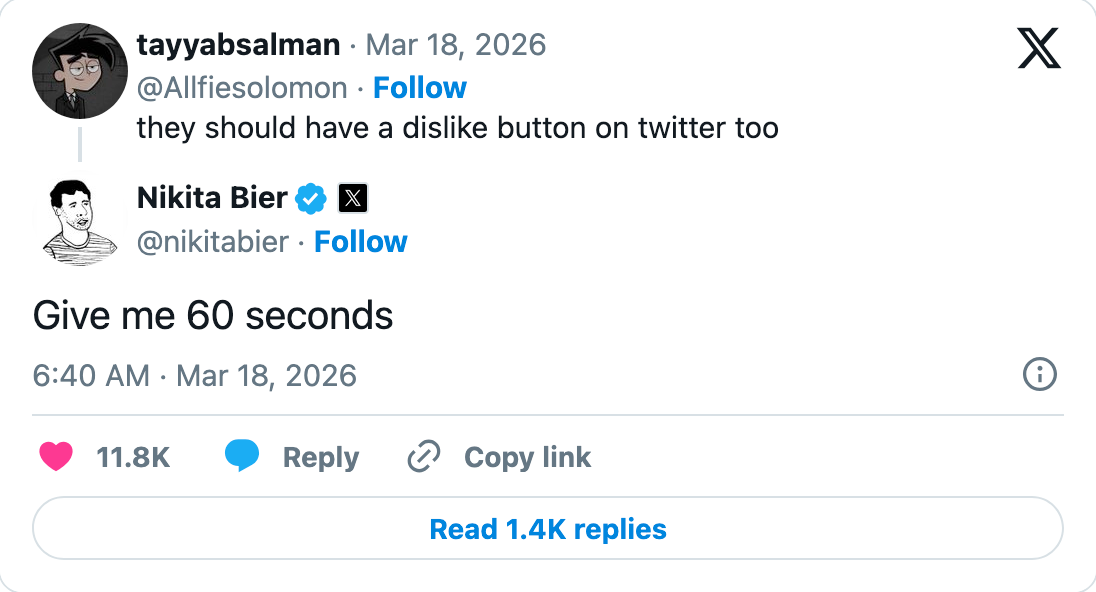 X Is Testing a New Dislike Button to Fix Its Broken Reply Algorithm